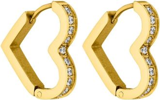 Purelei Ohrringe - Creolen Glitter Heart - Gr. unisize - in Gold - für Damen