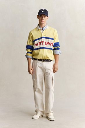 GANT Herren Herringbone Cargohose (30) CREAMED Wei&szlig;