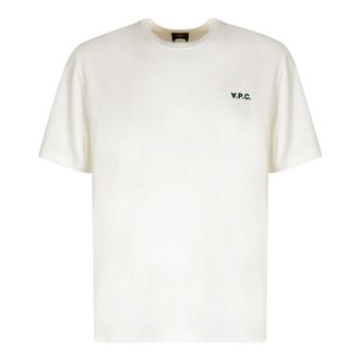 A.P.C. Boxy Baumwoll-T-Shirt mit Rundhalsausschnitt - - Tops - Herren - Wei&szlig; - L