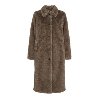 Notyz Langer Kunstfellmantel - - Coats - Damen - Grau - 2XL