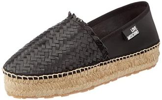 Love Moschino Femme Espadrillas Mocassin de Style Conduite, Noir, 38 EU