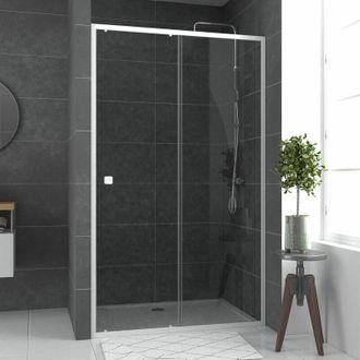 Aurlane Aurlane - paroi porte de douche coulissante blanc 120x185cm - extensible - whity slide 120