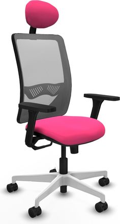 Piqueras y Crespo Computerstuhl Rosa Zulema mit 3D-Armen, h&ouml;henverstellbarer Lendenwirbelst&uuml;tze und festem Kopfteil, ausgestattet mit 3 Positionen und Schneidschaum, Gr