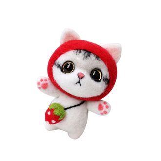 TOPBATHY Nadelfilzset Katzen Plüschpuppe DIY Bastelset für Anfänger mit Buntem Wollfilz und Werkzeugen Inklusive Anleitung Handwerk für Kindergeburtstag und El