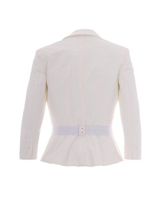 Elisabetta Franchi Womens Jacket Bi-Elastic Ivory Polyamide