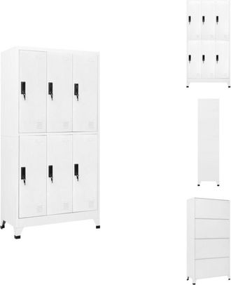 vidaXL Schlie&szlig;fachschrank Wei&szlig; 90x45x180 cm Stahl - Schliessfachschrank - Garderobe - B&uuml;robedarf - Metallregal - Lagerraum