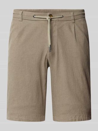 Bugatti Slim Fit Shorts aus Baumwoll-Leinen-Mix