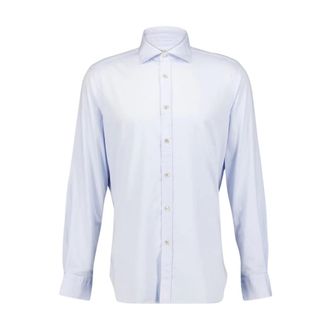 Boglioli Homme, Chemises, Bleu, Taille: 5XL Chemise en Coton Bleu Clair &agrave; Col &Eacute;cart&eacute;