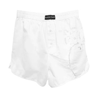 Marine Serre Femme, Sous-v&ecirc;tements, Blanc, Taille: 40 FR Boxer Shorts en Linge de Maison R&eacute;g&eacute;n&eacute;r&eacute;