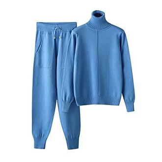 Generic Surv&ecirc;tement en velours pour femmes 2026 automne 2026 - Deux tenues &agrave; manches longues et col en V - Haut et pantalon long - Ensemble de v&ecirc;tements de d&eacute;