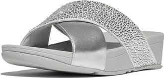 FitFlop 049-867 Fitflop Lulu Crystal-Mix Metallic Cross Slides JE2-011 Argent 36, argent&eacute;, 38 EU