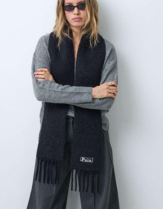 Polo Ralph Lauren Schal mit Schriftzug-Logo in Schwarz