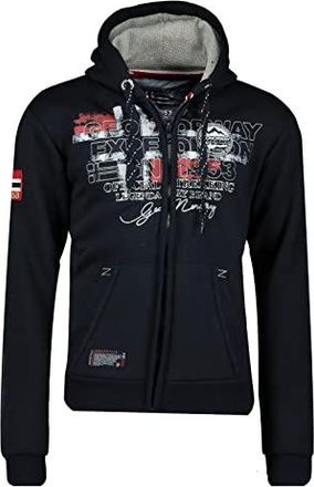 Geographical Norway Gutta Men - Sweat &Agrave; Capuche Et Poche Kangourou pour Homme - Sweats Shirts &Agrave; Logo pour Homme - Sweat Shirt Hoody Manches Longues (Marine M)