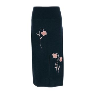 Erdem Bestickter Bleistiftrock in Midi-L&auml;nge - - Skirts - Damen - Gr&uuml;n - S