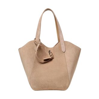 Giorgio Armani Femme, Sacs, Beige, Taille: ONE Size Elegant Suede Tote Bag