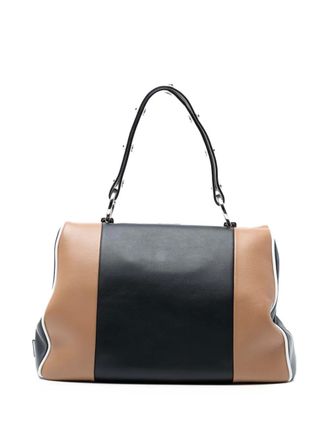 Prada 2000-2025 Small Bicolor Leather Baiadera Frame Bag handbag - Noir