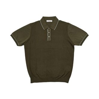 Ferrante Kurzarm Crepe Polo Shirt - - Tops - Herren - Braun - L