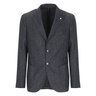 Lubiam Homme, Vestes, Bleu, Taille: L Veste en coton et laine