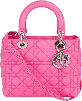 Dior Crossbody Bags - Christian Dior Quilted Leather Lady Dior Handbag - Gr. unisize - in Rot - f&uuml;r Damen