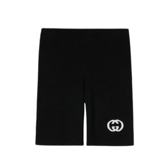 Gucci Gerippte Shorts mit Intarsienmuster - - Shorts - Damen - Schwarzk - M