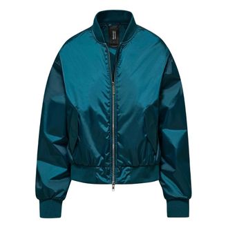Bomboogie Femme, Vestes, Bleu, Taille: 36 FR Bomber &agrave; finition cir&eacute;e