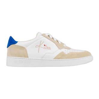 Kiton Leder-Sneakers mit Wildledereins&auml;tzen - - Shoes - Herren - Beige - 41 EU