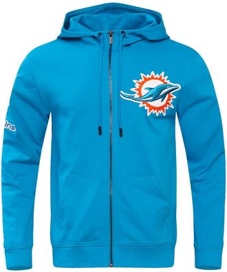 Pro Standard Mens NFL Miami Dolphins Classic Chenille Kapuzensweatshirt mit durchgehendem Reißverschluss Türkis 2XL