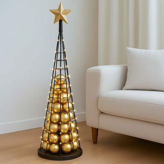 Mendler Deko-Baum HWC-O91, Weihnachtsbaum Schmuckbaum Weihnachtsdeko Christbaum zum Beschm&uuml;cken, Metall 115cm - schwarz
