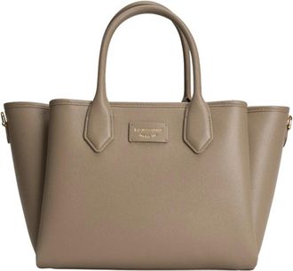 Emporio Armani Femme, Sacs, Gris, Taille: ONE Size Sac Shopper Moyen avec Finition Palmellato