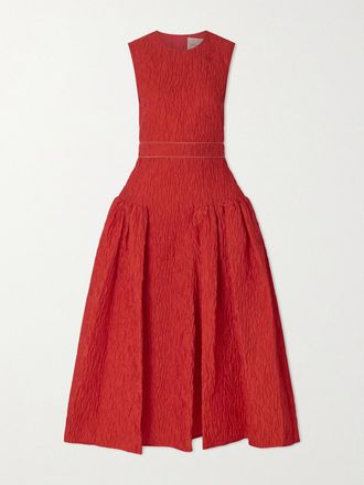 Roksanda Ilincic Aya Midikleid Aus Cloqu&eacute; - Rot