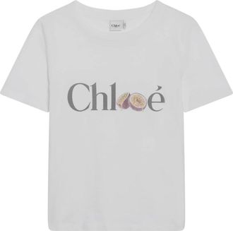 Chlo&eacute; Femme, Tops, Blanc, Taille: 42 FR Baby Fit Logo T-shirt