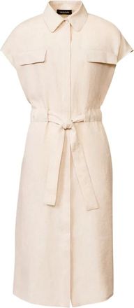 Fabiana Filippi Femme, Robes, Beige, Taille: 46 FR Patch Pocket Belted Dress