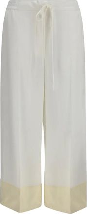 Toteme Pantalon large satin &agrave; cordon - Femme - Pantalons - Blanc - Taille: 36 FR