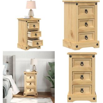 vidaXL Table de chevet Corona 35x32,5x58 cm bois de pin massif - Table De Chevet - Meuble De Chambre - Table Nuit - Commode - Bois Massif - Home & Living