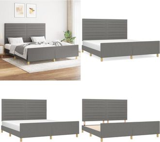 vidaXL Bettgestell ohne Matratze Dunkelgrau 160x200 cm Stoff - Bettsofa - Doppelbett - Boxspringbetten - Lattenrost - Schlafzimmerm&ouml;bel - Home & Living