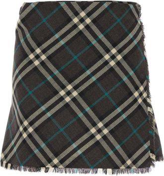 Burberry Femme, Jupes, Gris, Taille: 34 FR Mini-jupe brod&eacute;e en m&eacute;lange de polyester