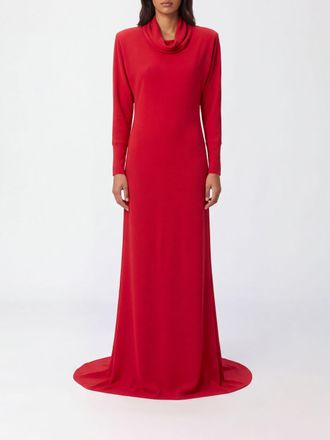 Valentino Garavani Robe de soir&eacute;e longue en pure soie avec encolure drap&eacute;e et tra&icirc;ne