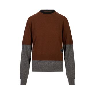 Marni Pull en cachemire &agrave; effet superpos&eacute; - Femme - Pulls - Brun - Taille: 38 FR
