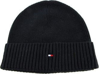 Tommy Hilfiger Herren Strickm&uuml;tze PIMA Cotton Cashmere Beanie AM0AM03983, Gr. One Size (Herstellergr&ouml;&szlig;e: OS), Schwarz (Black 002)