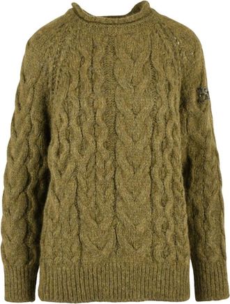 Ermanno Scervino Femme, Pulls, Vert, Taille: 40 FR Maglione Intrecciato