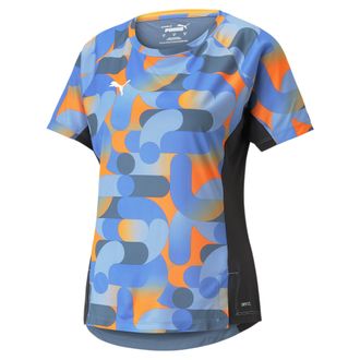 Puma Trainingsshirt PUMA individualBLAZE Fu&szlig;balltrikot Damen Gr. XS, bunt (deep dive ultra orange blue) Damen Shirts kurzarm