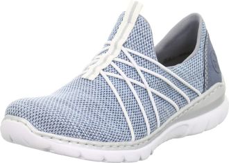Rieker Damen Slip On Sneaker L32K1, Blau, 38 EU