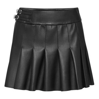 Philipp Plein Leather Skirt Mini - - Skirts - Damen - Schwarzk - M