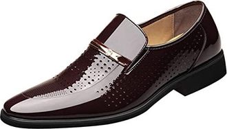 Generic Chaussures habill&eacute;es larges &agrave; enfiler pour homme - Chaussures derby &agrave; talon bas - Bout pointu - Chaussures de bureau respirantes - Mocassins classique