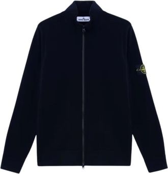 Stone Island Strickjacke mit Stehkragen und Rei&szlig;verschluss - - Knitwear - Herren - Blau - L