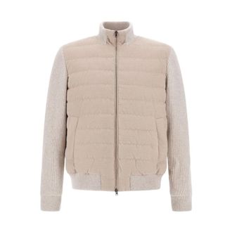 Herno Resort Jacke aus Wollmischungs-Melange-Flanell - - Jackets - Herren - Beige - 2XL