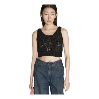 Guess Femme, Tops, Noir, Taille: 36 FR Top Crochet
