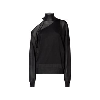 Fendi Black Silk Organza Sweater