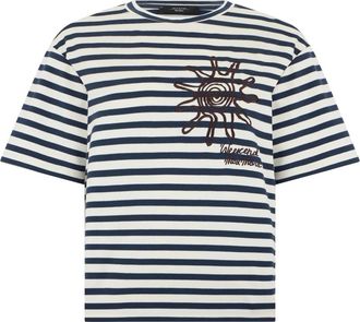 Max Mara Femme, Tops, Bleu, Taille: 38 FR T-Shirt Ray&eacute; en Coton