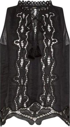 Seventy Femme, Blouses et Chemises, Noir, Taille: 36 FR Top ricamato